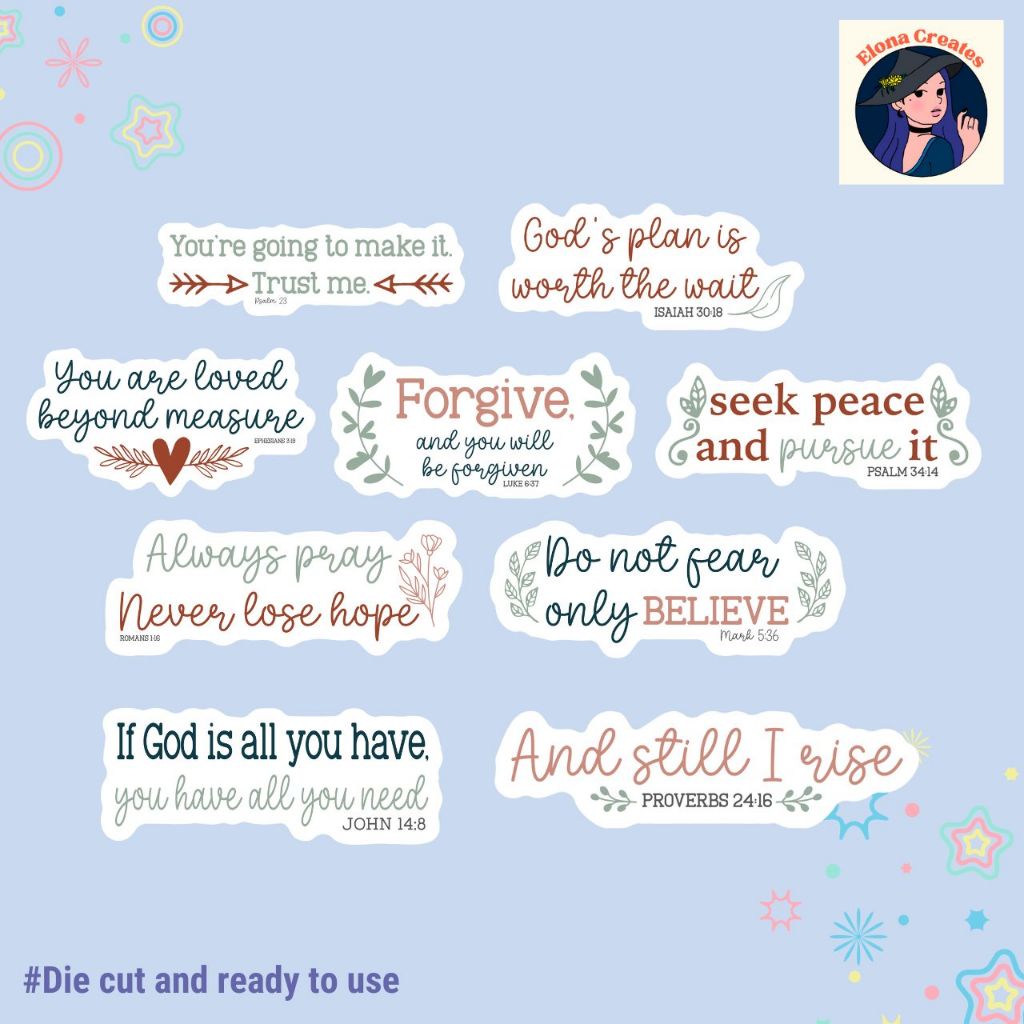 Bible Verses Volume 3 Waterproof Die Cut Sticker Pack For Laptops ...