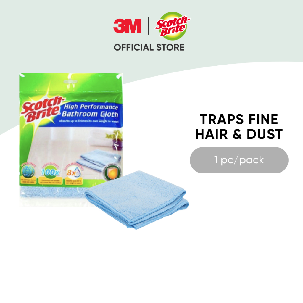 3M™ Scotch Brite® High Performance Bathroom Cloth, Traps Dust, 1 pc ...