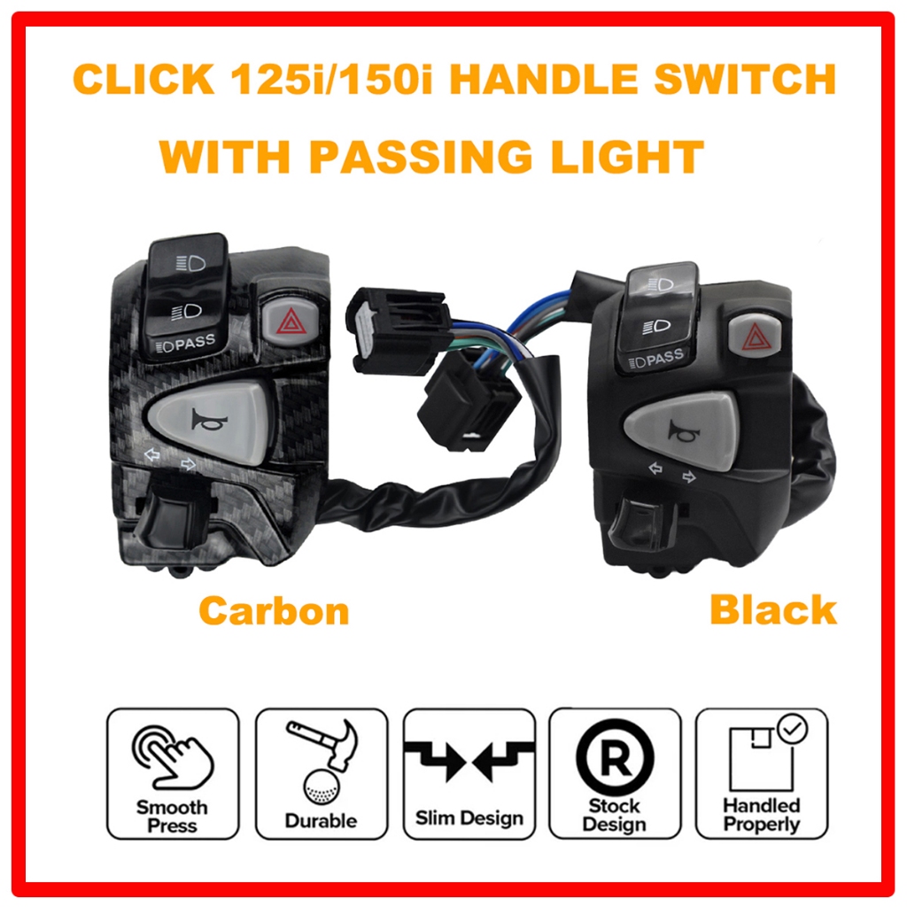 Honda Click Motorcycle Domino Handle Switch with Hazard Light Suitable ...