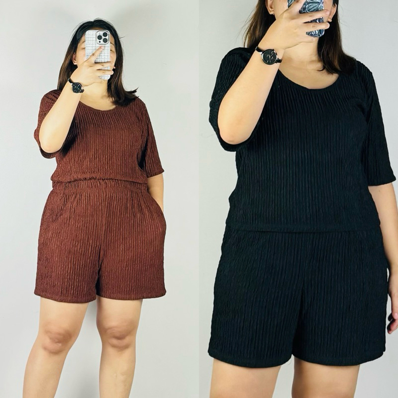 SALE Women’s coords Top and Short terno Bark Crepe fabric with sizes ...
