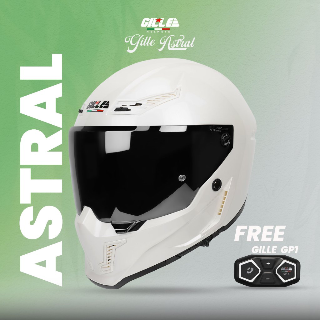GILLE ASTRAL Plain Color Motorcycle Helmet Full Face Dual Visor With ...