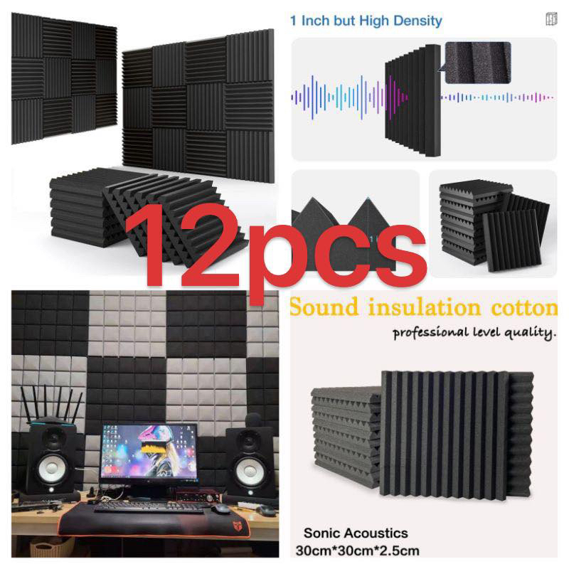 12pcs30*30sound proof wall foam for recording Padding Foam Panels ...