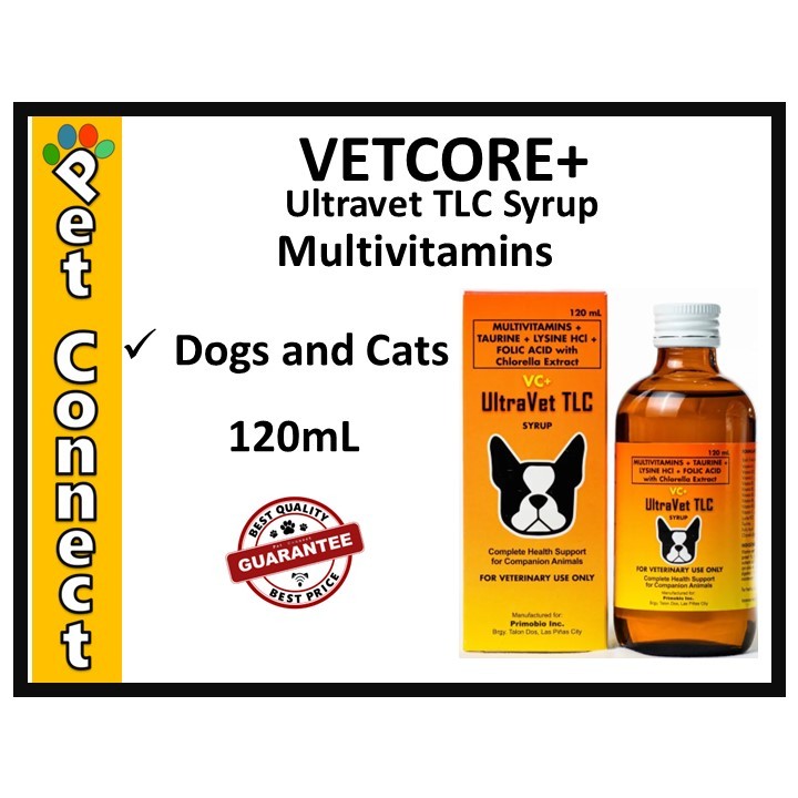 Vetcore VC+ ULTRAVET TLC Syrup 120mL Multivitamins for Dogs and Cats ...
