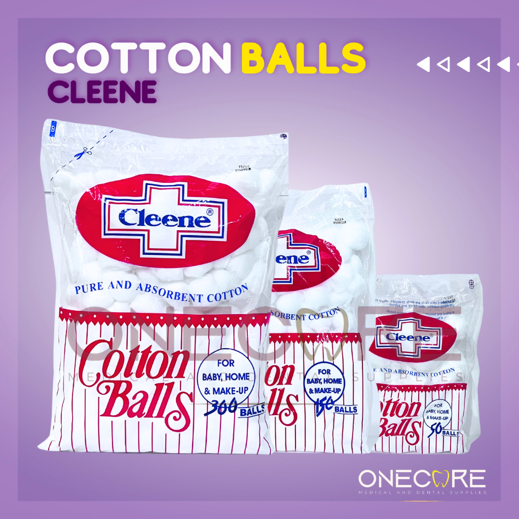 Cleene Cotton Balls (300's) (100's) (50's) and Cotton Roll (90G) (25g ...