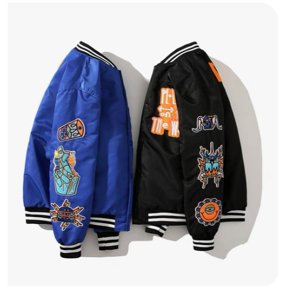 JLS new stylelish unisex embroidered varsity jacket | Shopee Philippines