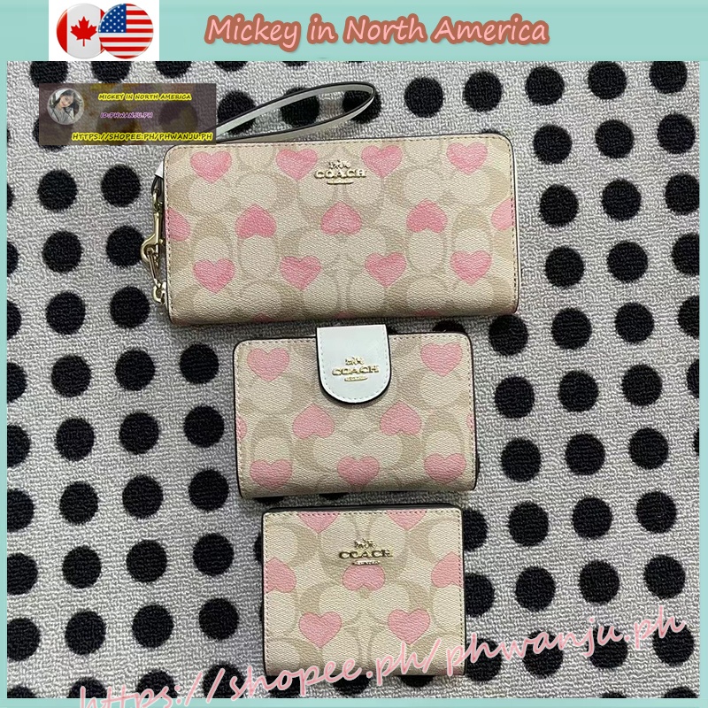 Cherry short wallet Medium Corner Zip Wallet With Heart women bifold ...