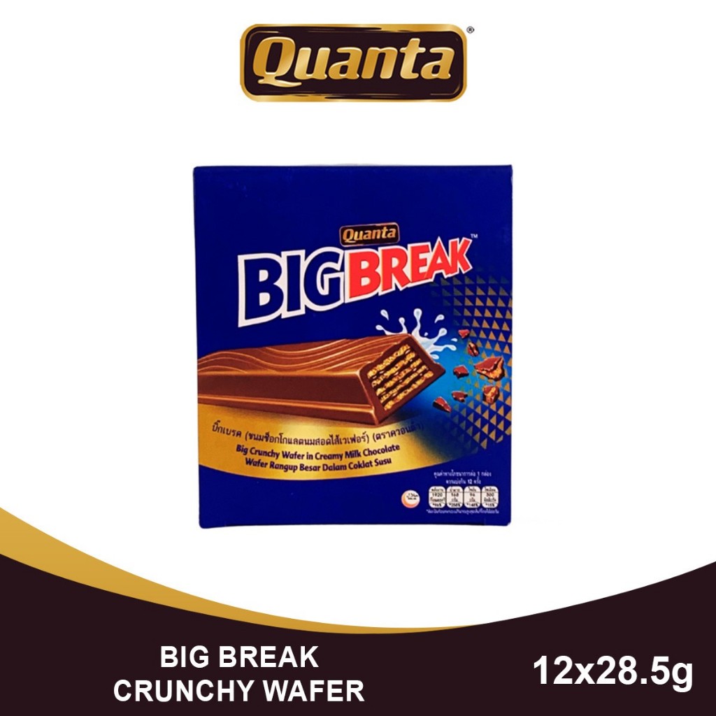 Quanta Big Break Crunchy Wafer in Creamy Milk Chocolate 12x28.5g ...