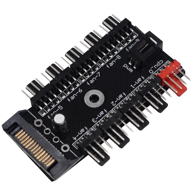 (1 to 10) 4 Pin PWM Cooling Fans HUB SATA Power Port Speed Controller ...