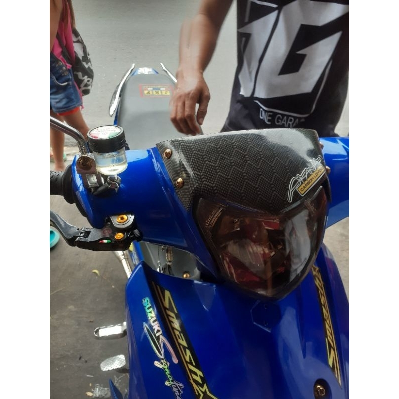 Mask & Visor/Carbon Glossy type for Suzuki Smash 115 (Very nice and ...
