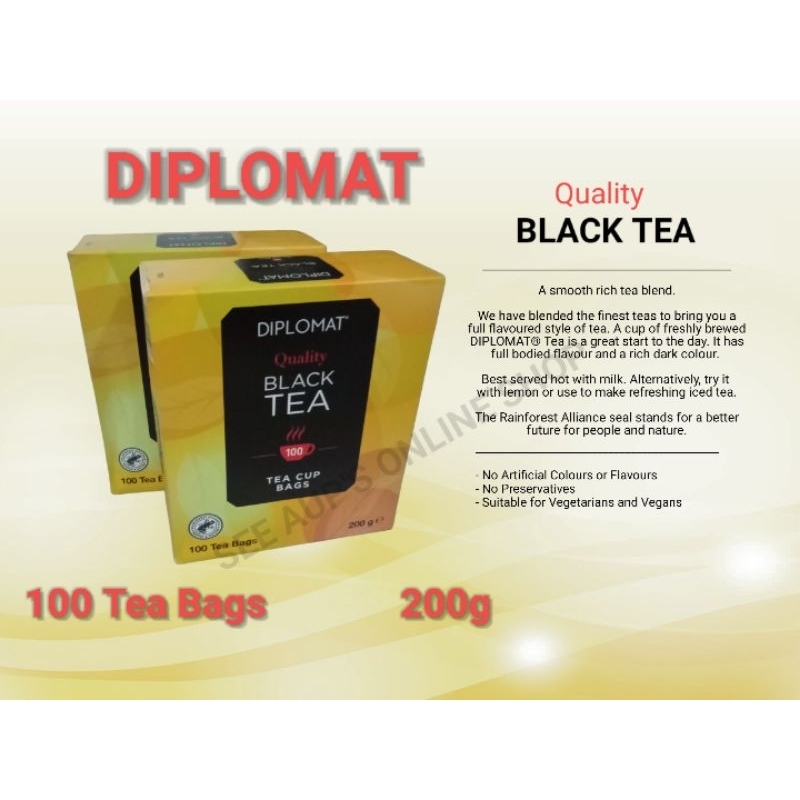 DIPLOMAT Black Tea(100 Teabags) | Shopee Philippines
