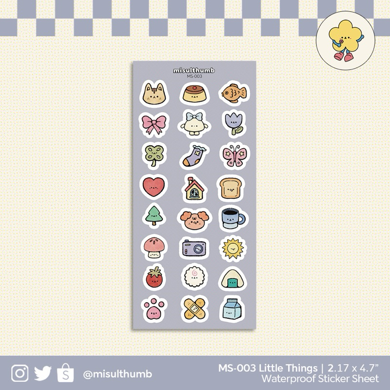 Cute Random Little Things Waterproof Sticker Sheet | MS-003 misulthumb ...