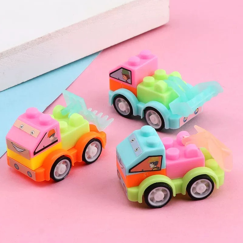 10pcs Puzzle assembly block car mini car color engineering car small ...