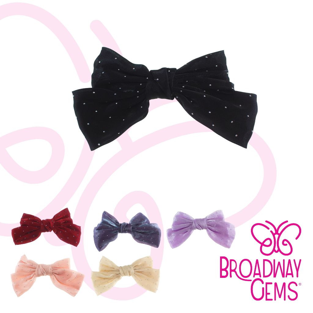 BROADWAY GEMS Hair Clip Ribbon Nylon Silk Fabric with Small Stone ...