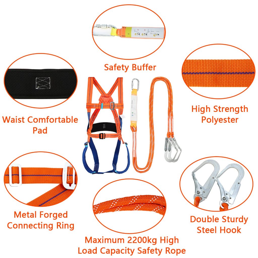 Full body five-point safety belt, fall safety belt, construction safety ...