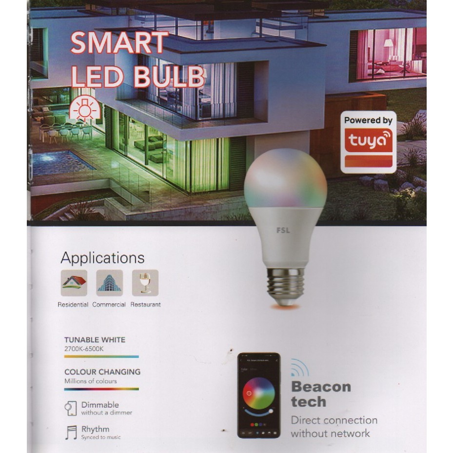 FSL SMART LED BULB TUNABLE WHITE AND COLOR CHANGE (9W) | Shopee Philippines