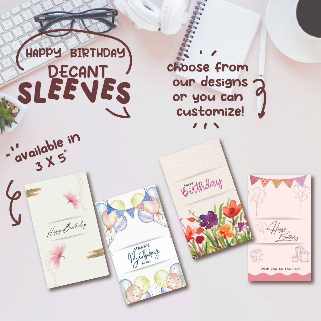 DECANT SLEEVES FOR BIRTHDAY | Card with plastic | Shopee Philippines
