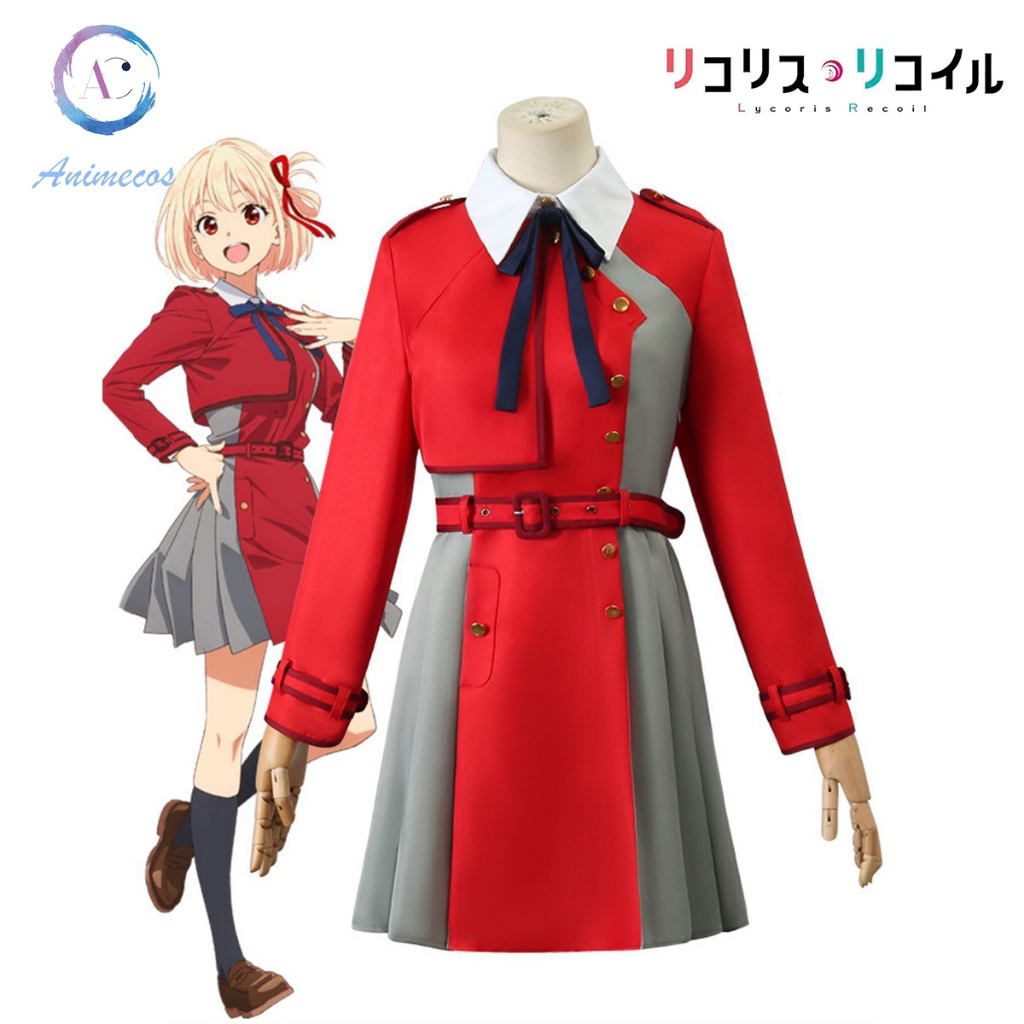 Anime Lycoris Recoil Nishikigi Chisato Cosplay Costume Dress Uniform ...