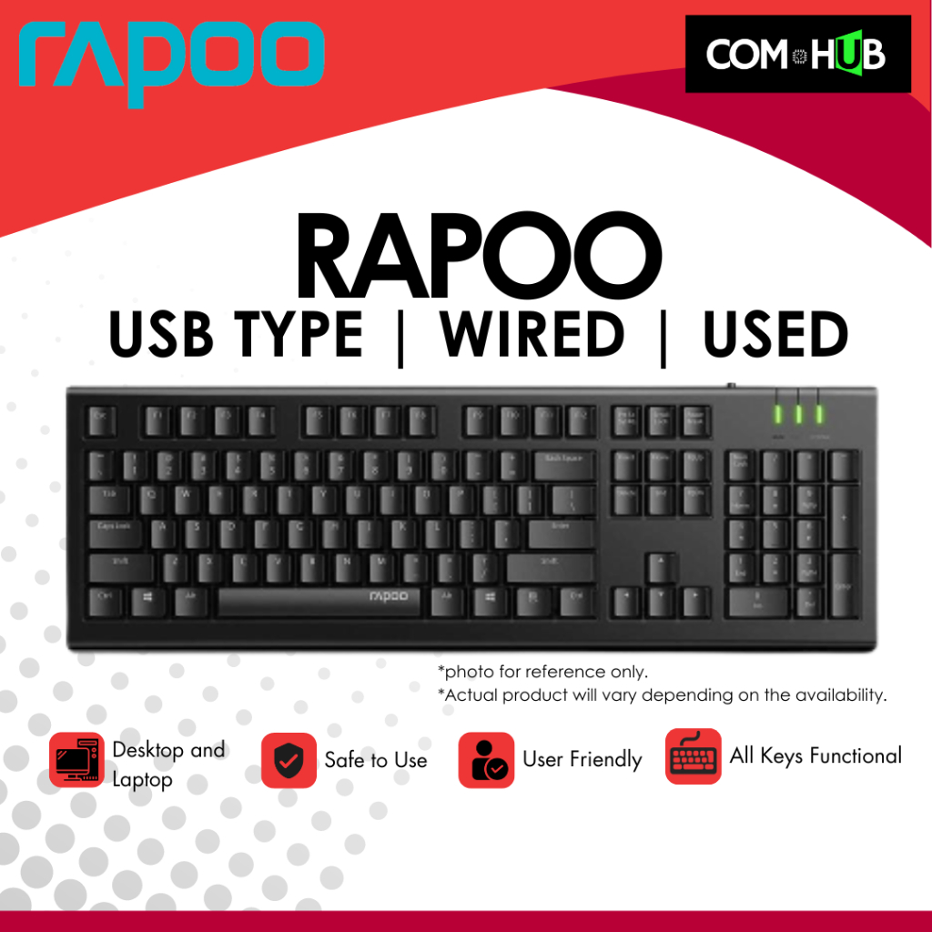 Com Hub PC | Used RAPOO Keyboard Heavy Duty for PC Pisonet Laptop ...