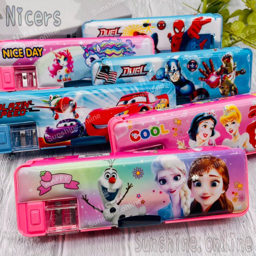 Cartoon character plastic pencil case pencil box w/ sharpener 19.9x6x3 ...