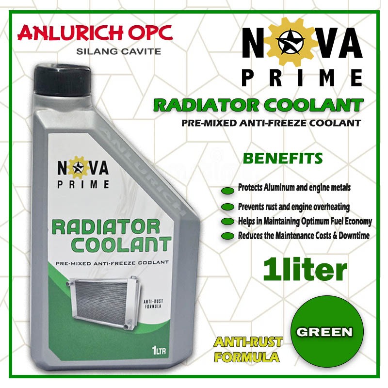 RADIATOR COOLANT GREEN 1LITER PRE-MIXED ANTI-FREEZE COOLANT NOVA PRIME ...