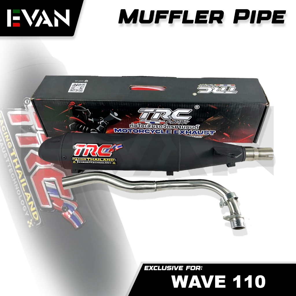 EVAN.PH TRC Muffler Pipe V4 1set For Wave 110 /Smash 115/Smash 110 ...