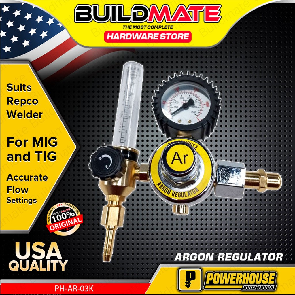 BUILDMATE Powerhouse Argon Tank Regulator for TIG Gas Welding GTAW ...