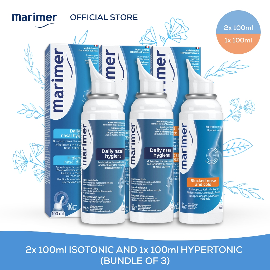 Marimer Adult Isotonic (2x) and Hypertonic (1x) Seawater Nasal Spray ...