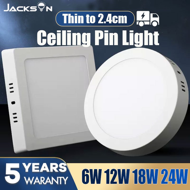 Jacksun White Pin Light Surface Mounted Round Square Ceiling Lights 6W 12W 18W 24W Downlights ...