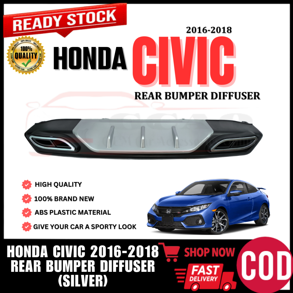 GCAO - Honda Civic Car Rear Bumper Diffusers Lip Spoiler Body Kits ...