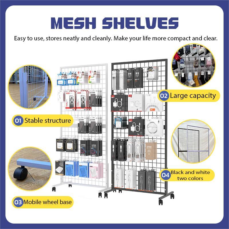 【with wheels】Metal Grid Frame,Wire Wall Grid Panel,Iron Decor Organizer ...