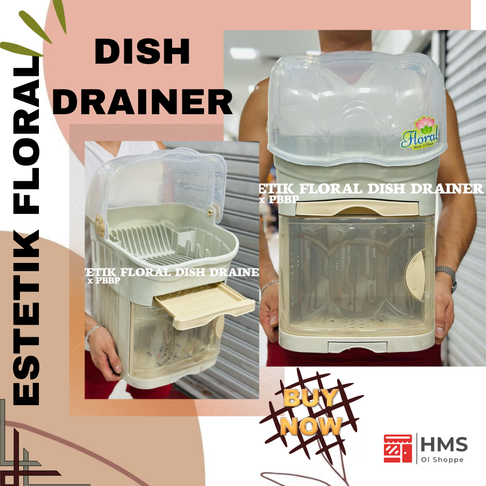 Uniglobal Mini Floral Dish Cabinet (Kitchen Rack) Organize Your Kitchen ...