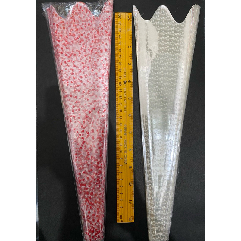 100 pcs flower plastic packaging (random design) for single flower ...