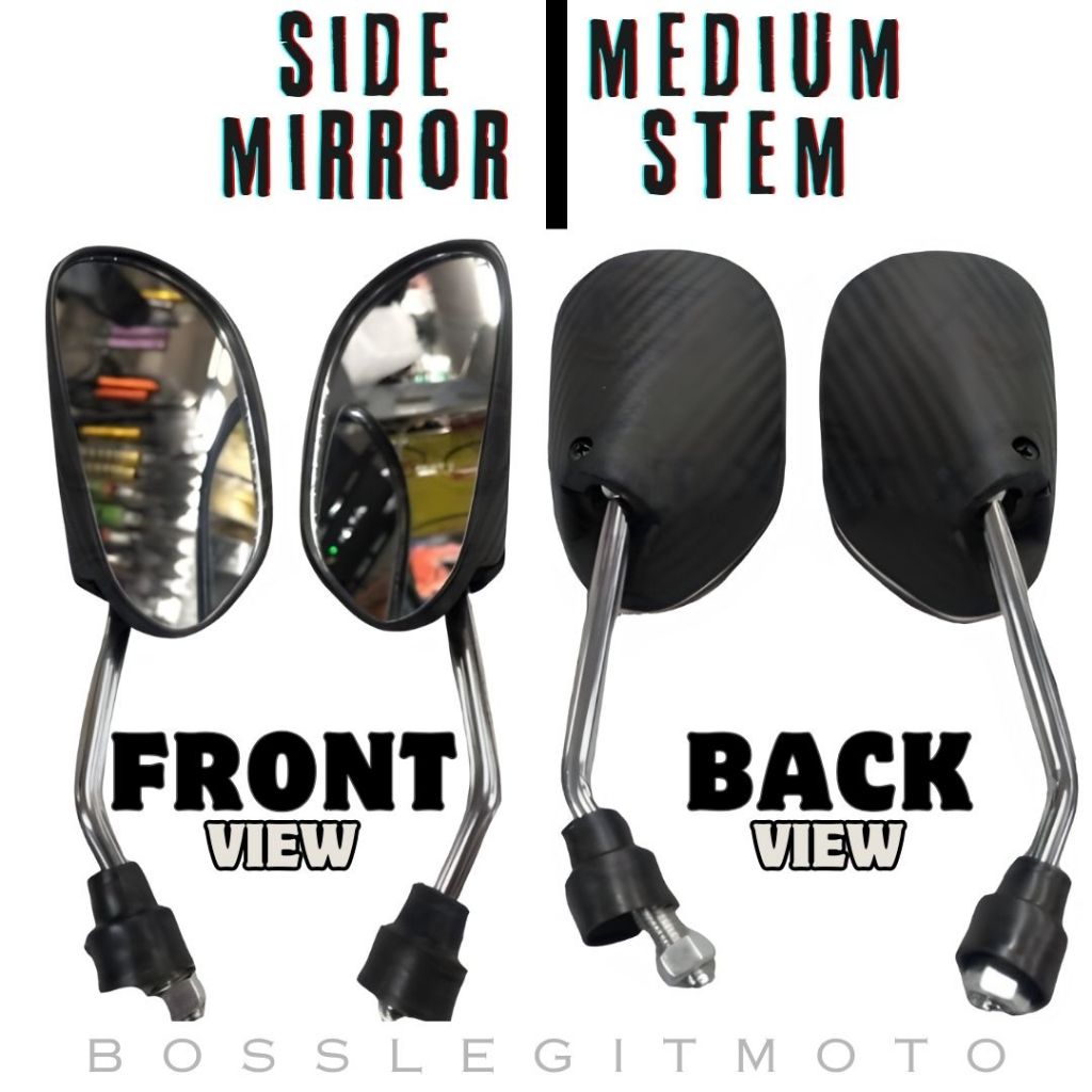 HONDA DIO Universal Motorcycle Side Mirror Black-Carbon(Medium Stem ...