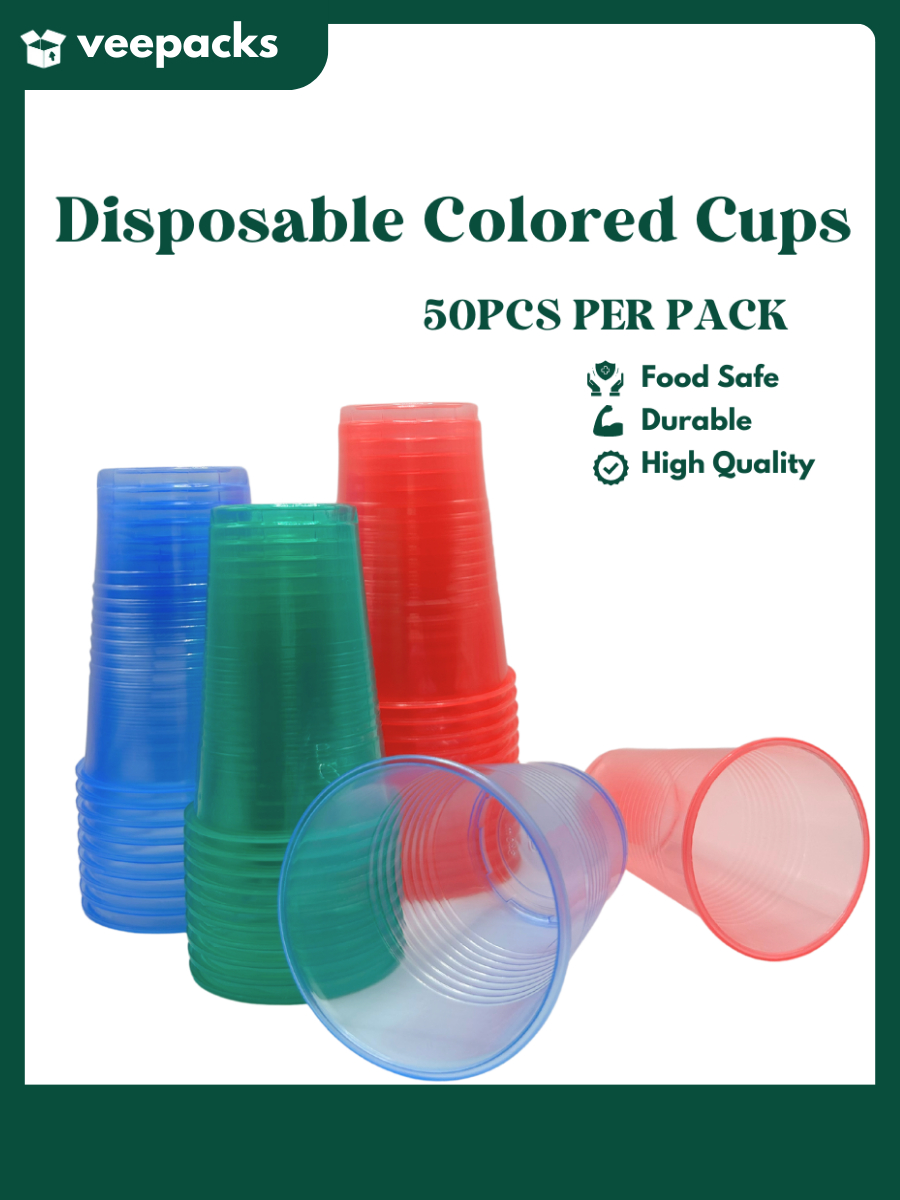 [50pcs] High Quality Colored Disposable Cups | Shopee Philippines
