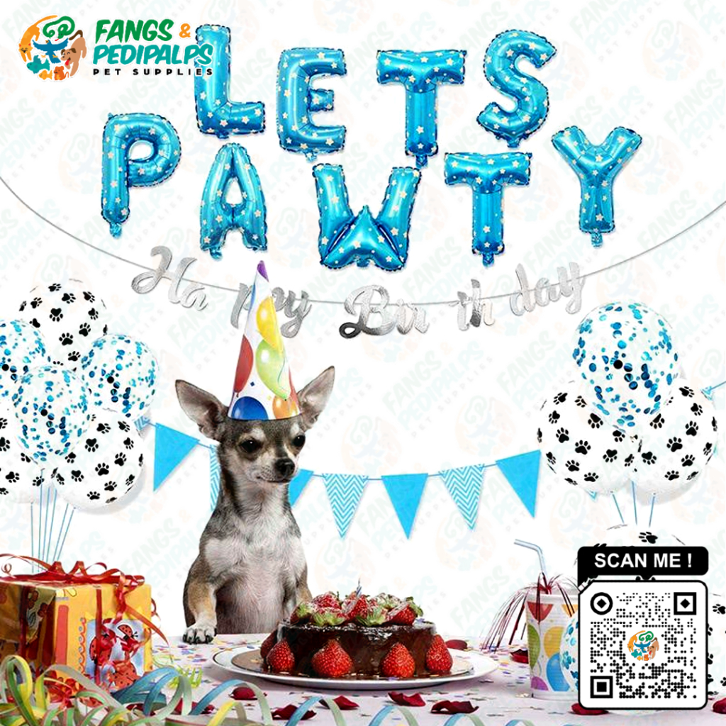 Pet Let's Pawty Birthday Decoration | Pet Happy Birthday Banner ...