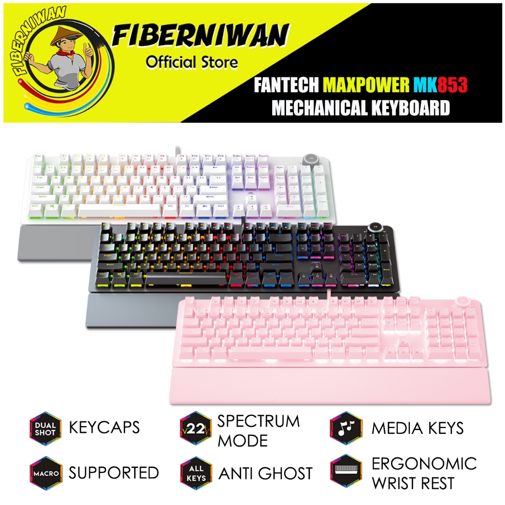 Fantech Maxpower RGB Mk853 Mechanical Keyboard Macro Supported Gaming ...