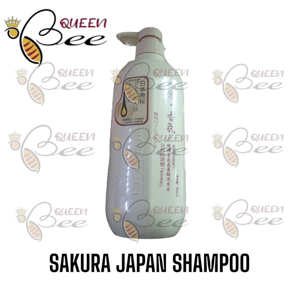 Queenbee 650ml Sakura Japan Natural Shampoo Conditioner Body Wash
