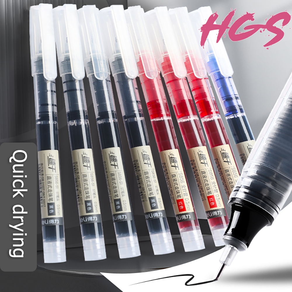HGS Quick-Drying Gel Pen 0.5mm Black Needle Tube Sign Pen Ballpen ...