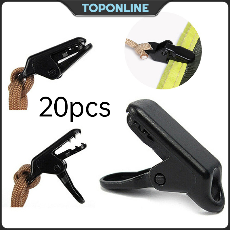 20pcs Camping Awning Clamp Outdoor Tarpaulin Tent Fixed Rope Clamp Tarp ...