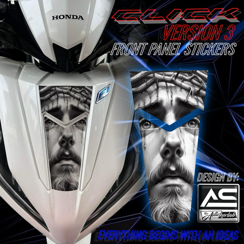 HONDA CLICK V3 DIBDIB FRONT COVER DECALS PRINTED LAMINATED | Shopee ...