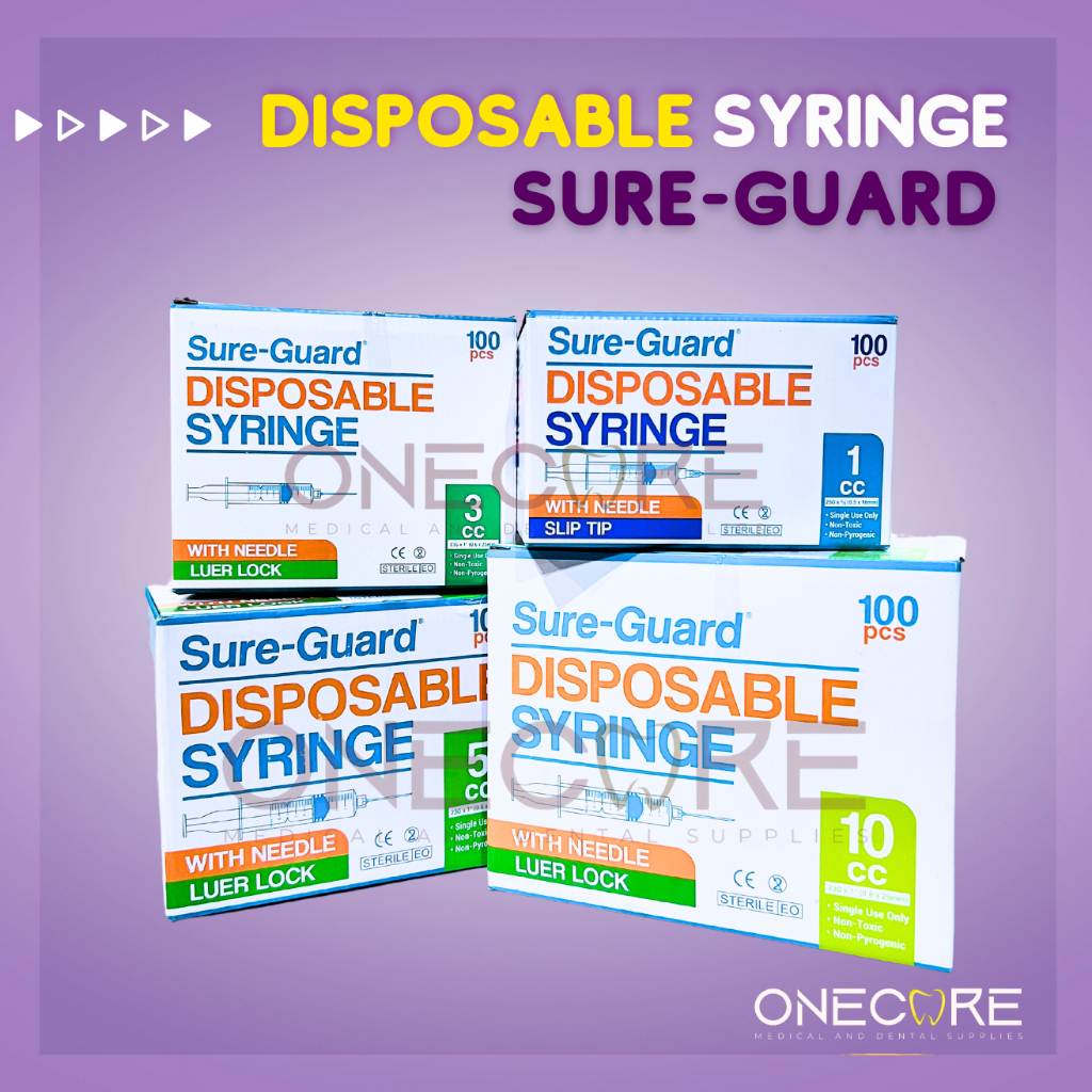 Sureguard Disposable Syringe [100's/box] (1ml, 3ml, 5ml and 10ml ...