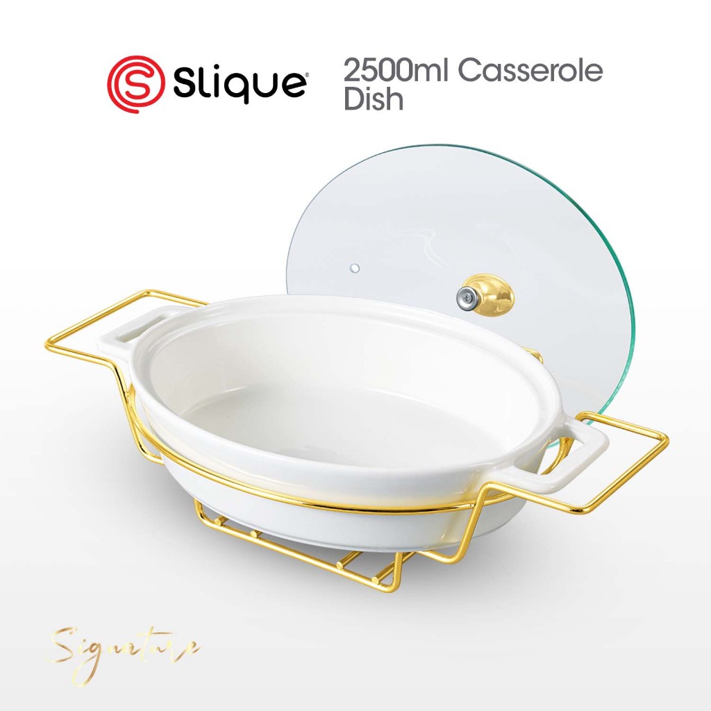 SLIQUE Casserole Serving Dish Oval - Signature Porcelain Collection ...
