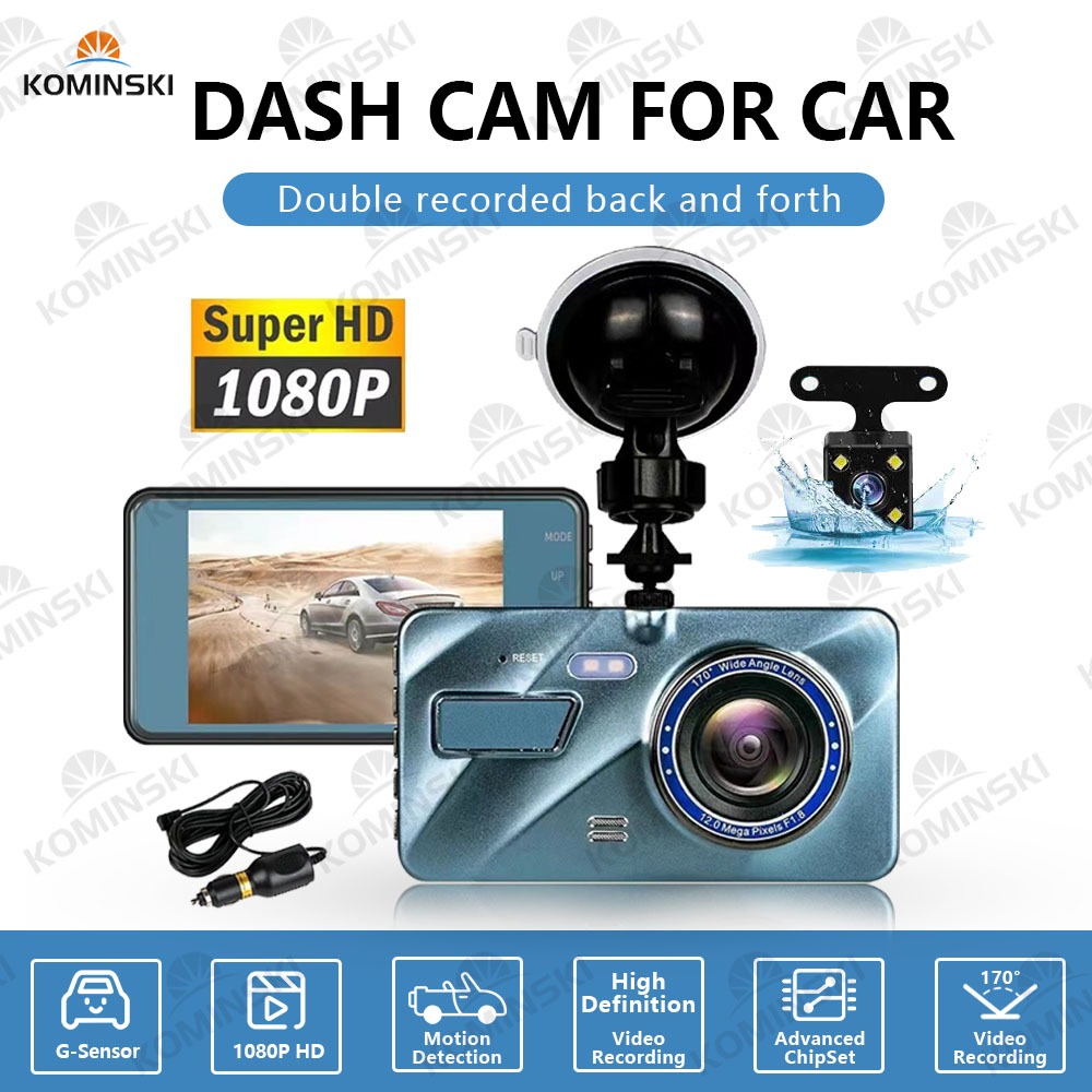 1080P Dash Cam For Car With Night Vision Dual Back And Front Dashcam ...