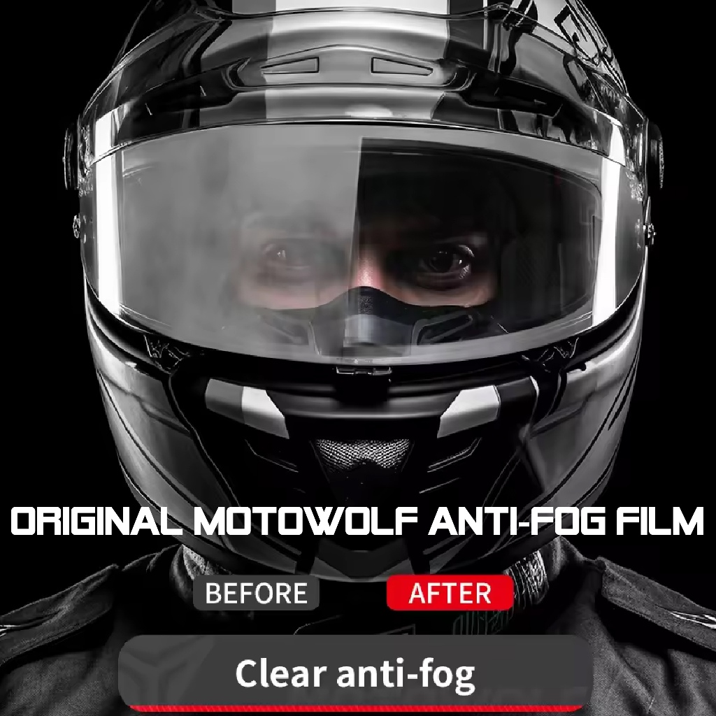 Anti fog film for helmet original motowolf clear anti-fog for ...