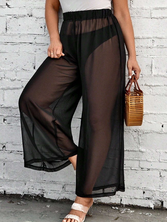 PLUS SIZE (M-2XL) MESH PANTS SUMMER BEACH COVER UP (NO INNER BIKINI ...