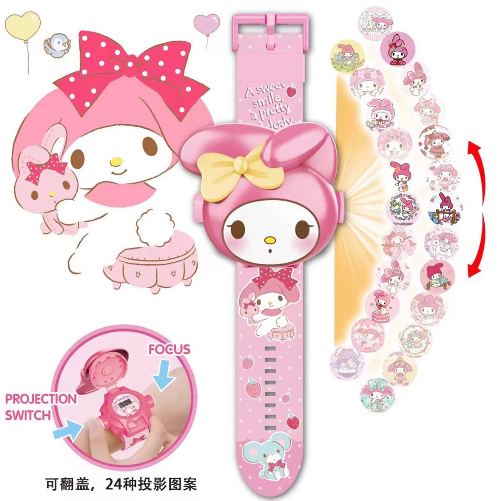 TYK 3D watch with projector for kids melody kuromi cinamon roll designs ...
