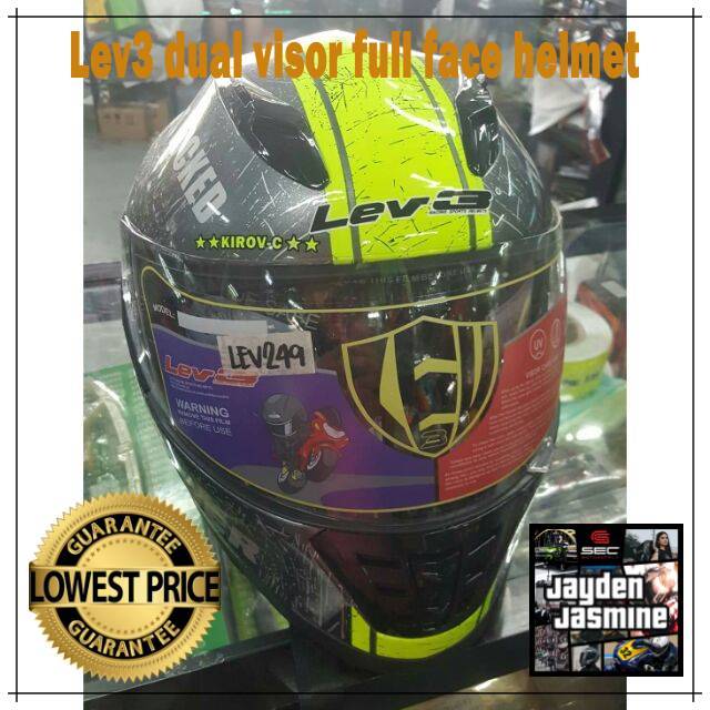 Lev3 dual visor full face helmet | Shopee Philippines