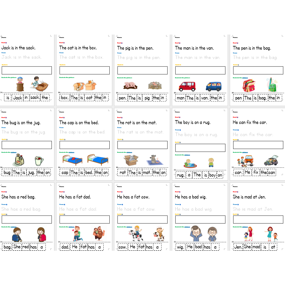 CVC Reading Comprehension Worksheets | Shopee Philippines