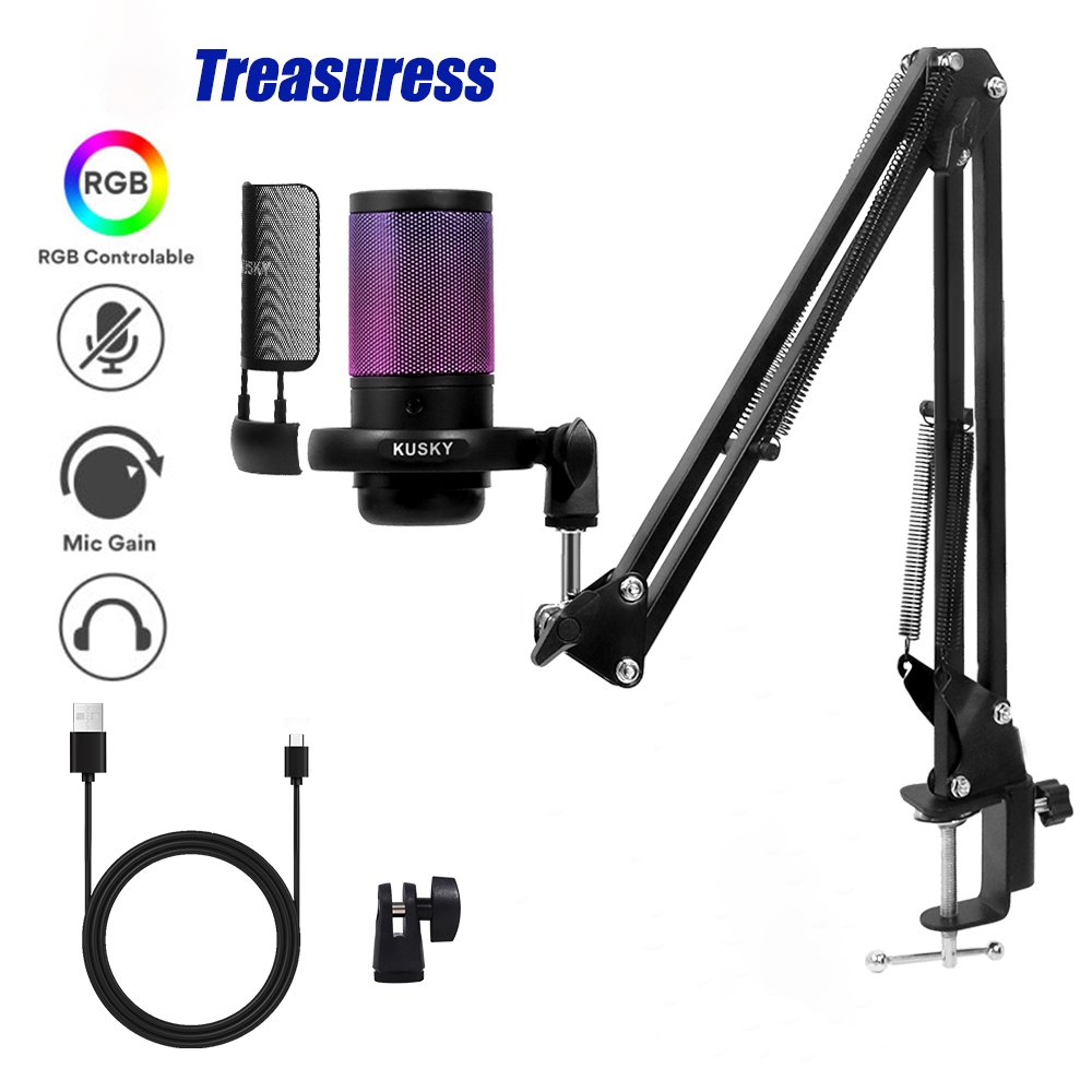 Me6D RGB USB Microphone Zero latency listenin One key mute Microphone ...