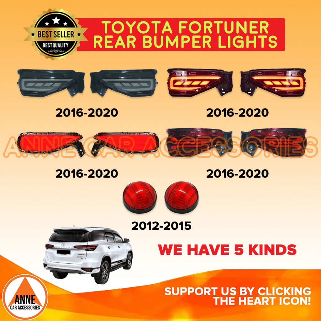 Rear Bumper Light for Toyota Fortuner 4x2 4x4 G and V Variant 2004 ...